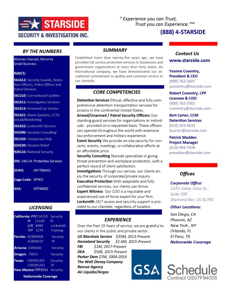Capability Statement 2020 | Starside Security